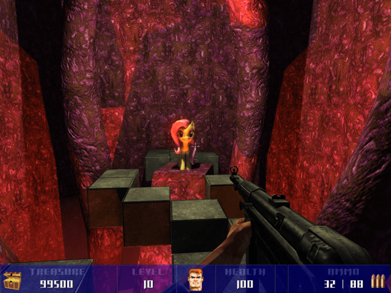 Wolfram: A Wolfenstein 3D remake actually in 3D. - You Found a Secret Area!